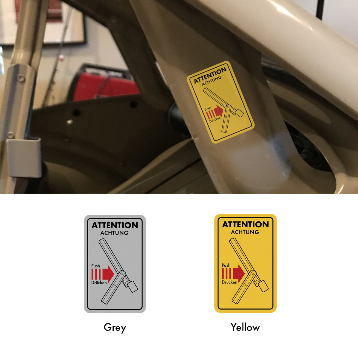 Attention Hood Hinge "Sticker" – project-therapy-design